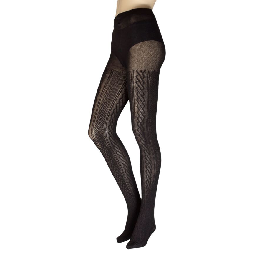 Ladies 1 Pair Charnos Cotton Chevron Tights from SockShop