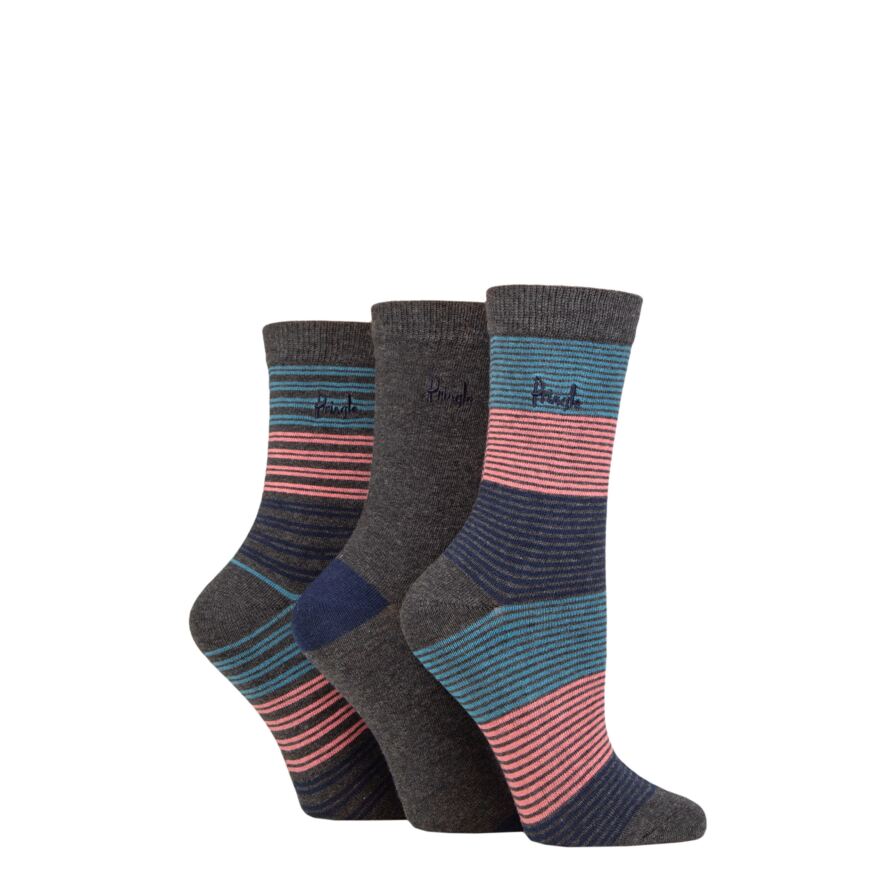 Ladies 3 Pair Pringle Patterned Cotton Socks from SockShop