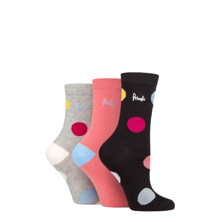 Ladies 3 Pair Pringle Patterned Cotton Socks from SockShop