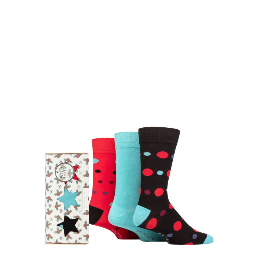 Mens 3 Pair SOCKSHOP Wildfeet Star Gift Boxed Bamboo Socks from SOCKSHOP