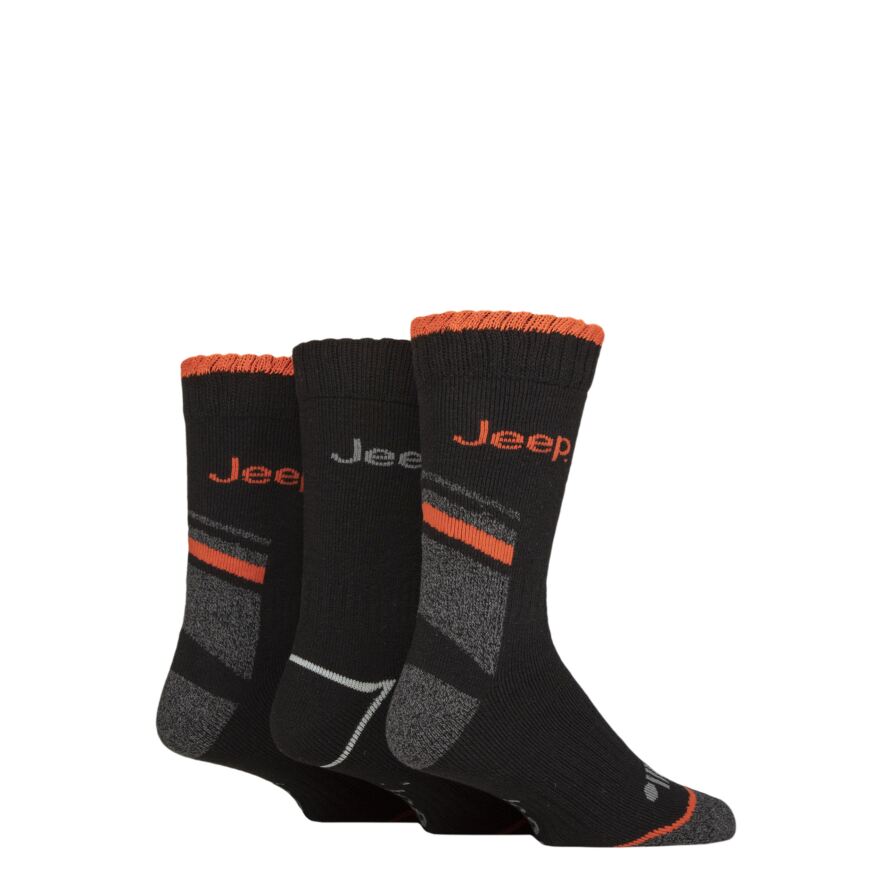 Mens 3 Pair Jeep Workwear Boot Socks
