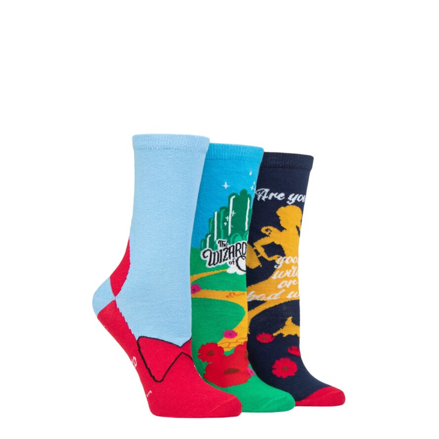 Ladies 3 Pair SOCKSHOP Wizard of Oz Cotton Socks from SockShop