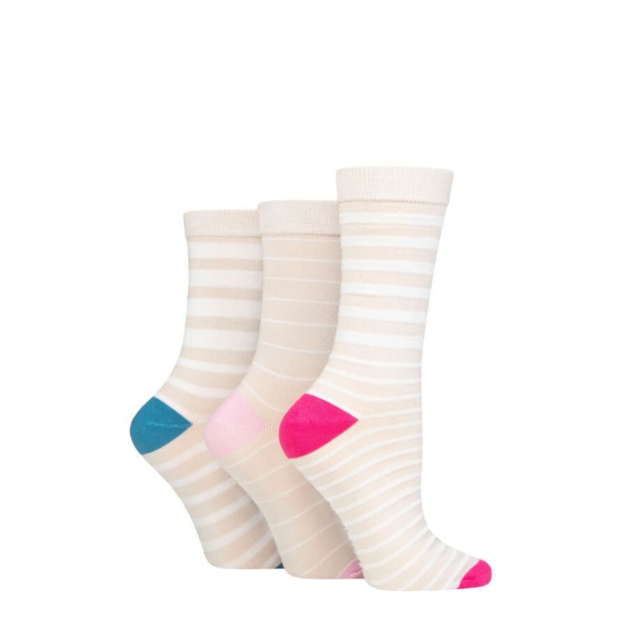 Ladies 3 Pair SOCKSHOP Wildfeet Patterned Bamboo Socks from SOCKSHOP