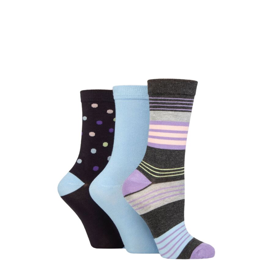 Ladies 3 Pair SOCKSHOP Wildfeet Patterned Bamboo Socks from SOCKSHOP