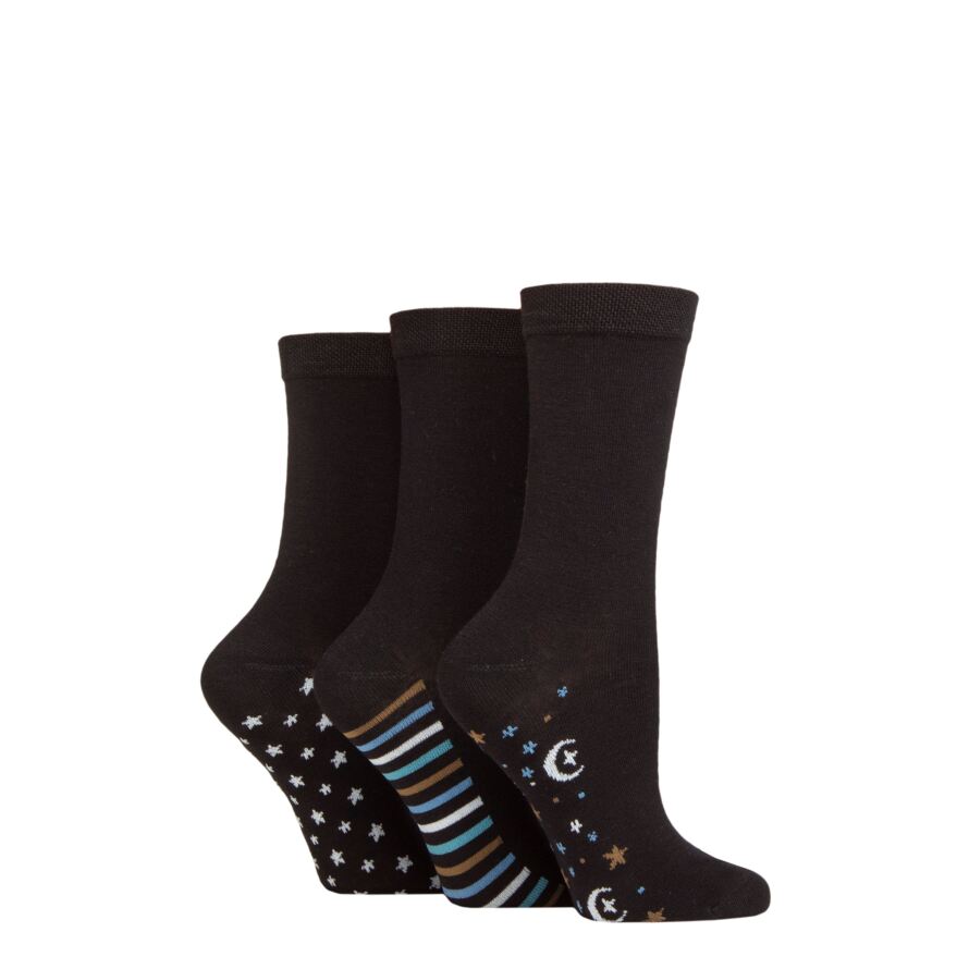 Ladies 3 Pair SOCKSHOP Patterned Bamboo Socks from SockShop