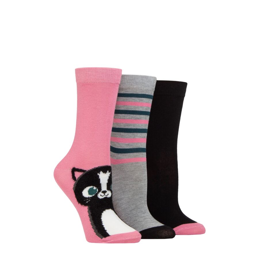 Ladies 3 Pair SOCKSHOP Bamboo Feather Socks from SockShop