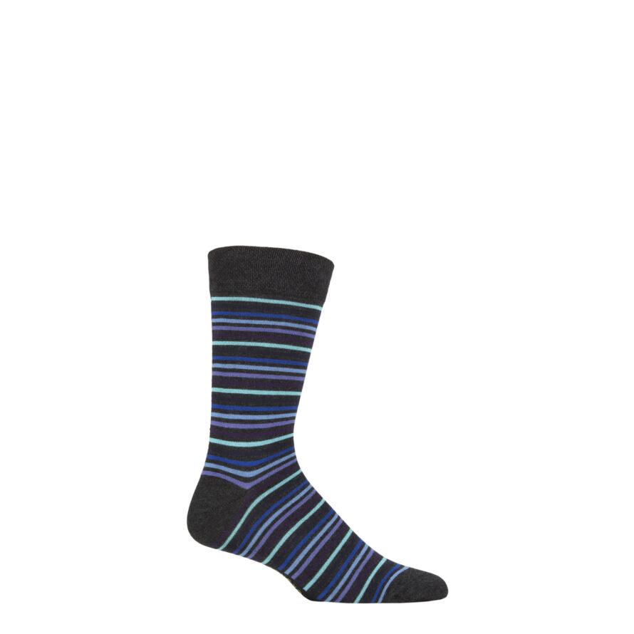 Striped Colour Burst Bamboo Socks with Smooth Toe Seams