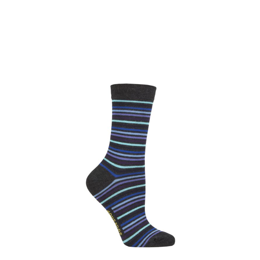 Striped Colour Burst Bamboo Socks with Smooth Toe Seams