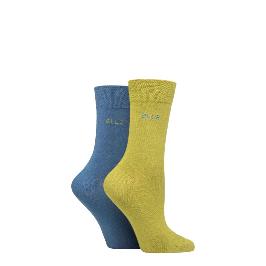 Ladies 2 Pair Elle Plain Bamboo Fibre Socks From SOCKSHOP