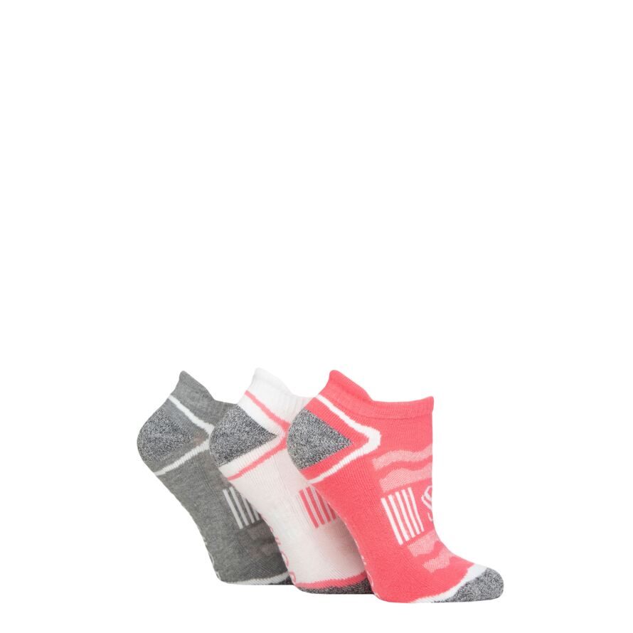 Ladies 3 Pair SOCKSHOP Performance Sport Half Cushioned Tech Trainer Socks