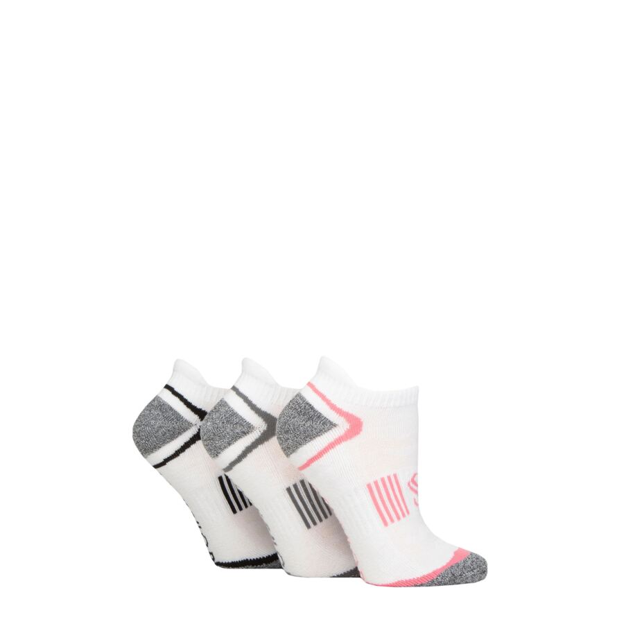 Ladies 3 Pair SOCKSHOP Performance Sport Half Cushioned Tech Trainer Socks