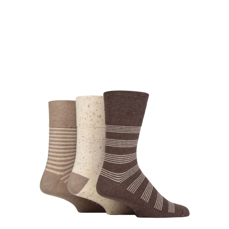 Mens 3 Pair SOCKSHOP Gentle Grip Cotton Holiday Socks