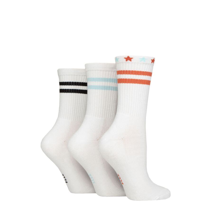 Ladies 3 Pair Elle Half Cushion Bamboo Sports Socks