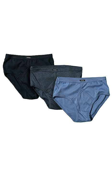 Mens 3 Pair Farah 100% Cotton Plain Classic Briefs With Keyhole Front ...