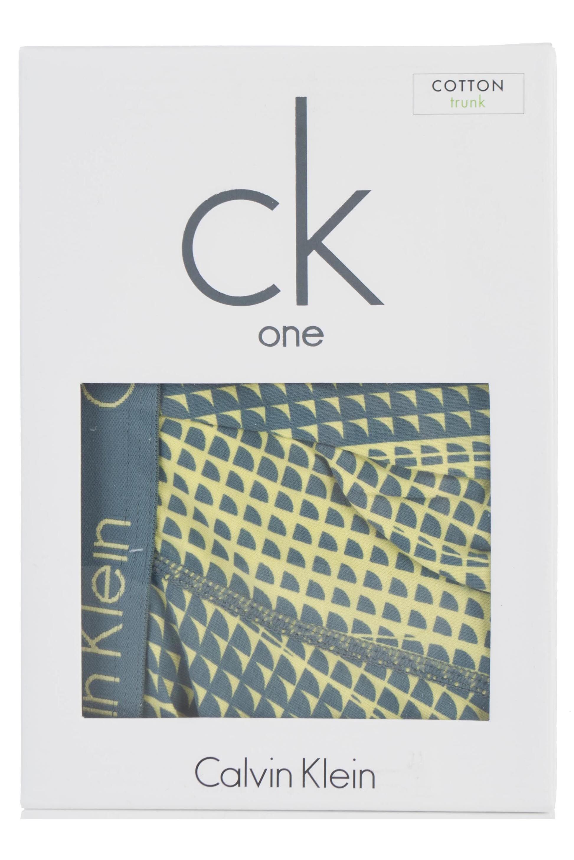 Mens 1 Pair Calvin Klein Ck One Relief Print Cotton Boxer Trunks 25% ...