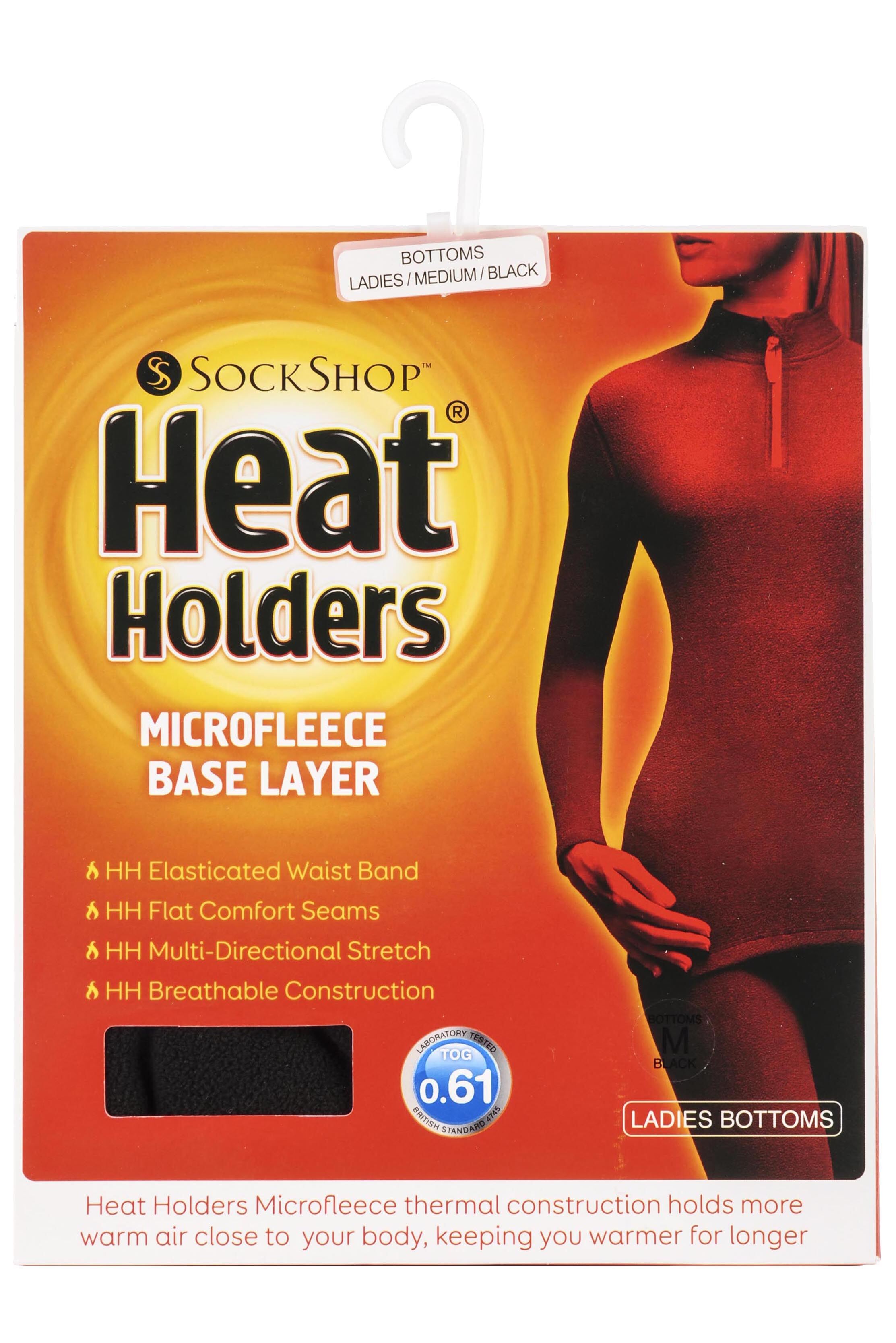 Ladies 1 Pack Sockshop Heat Holders Microfleece Base Layer Bottoms ...