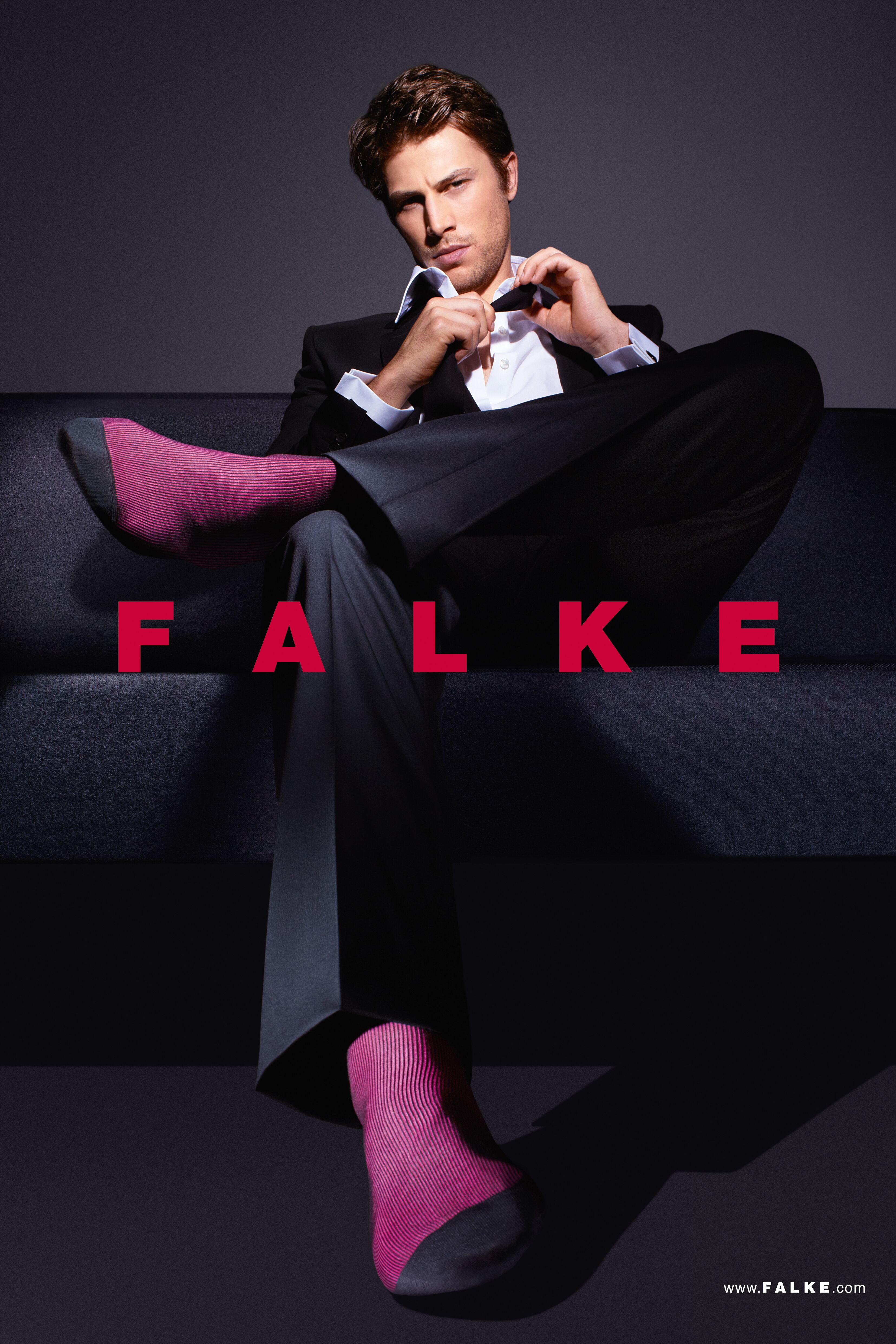 Mens 1 Pair Falke Fine Shadow Wool Rib Socks In 5 Colours Blue 10-11 ...