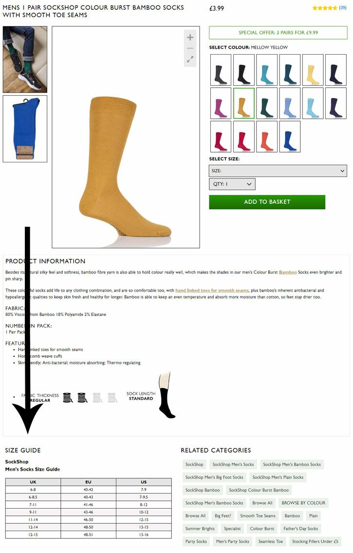 Size Guide at SockShop.co.uk - Go On Treat Your Feet!